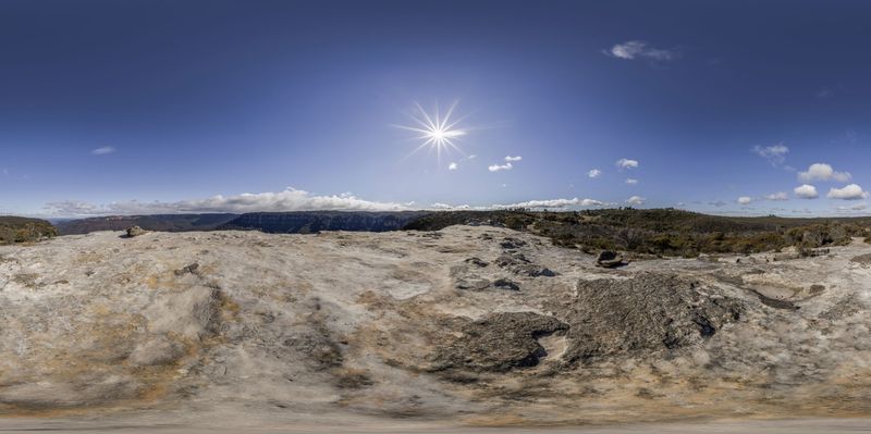 Scenic Mountain Landscape Overlooking Valley - HDRi Maps and Backplates