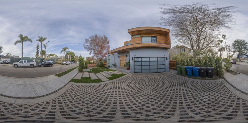 Modern Residential Building in Suburban Town HDRi Maps and Backplates