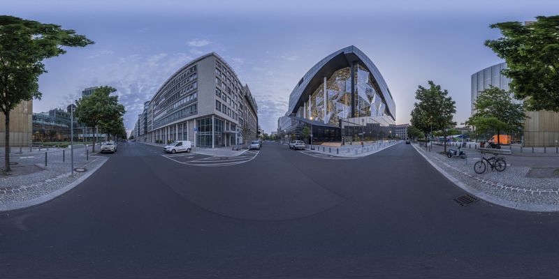 Daybreak in the Financial District of Berlin HDRi Maps and Backplates