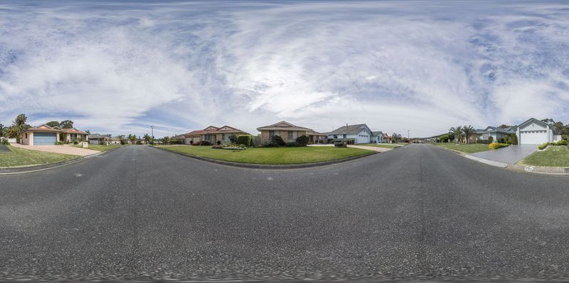 A Scenic View of a Residential Suburb in the City HDRi Maps and Backplates