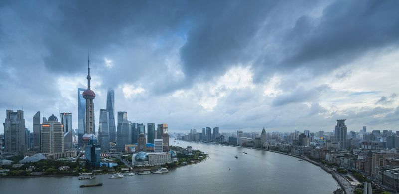 Elevated View of Modern Architecture in Shanghai, China HDRi Maps and ...