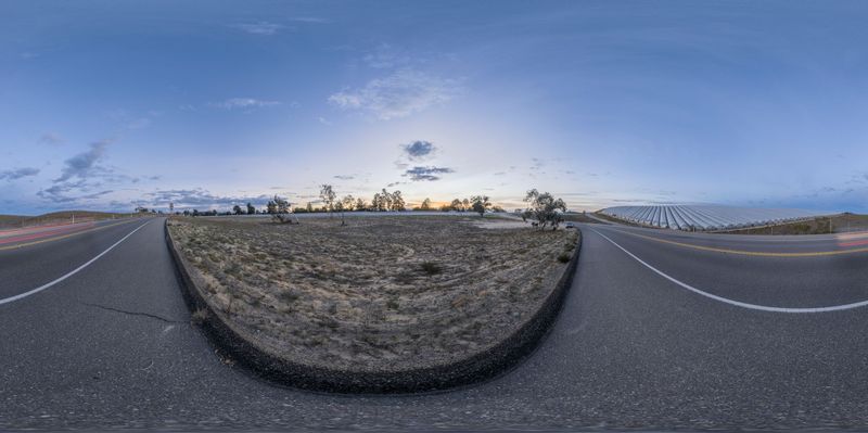 California Dawn Landscape with Rural House and Highway HDRi Maps and ...