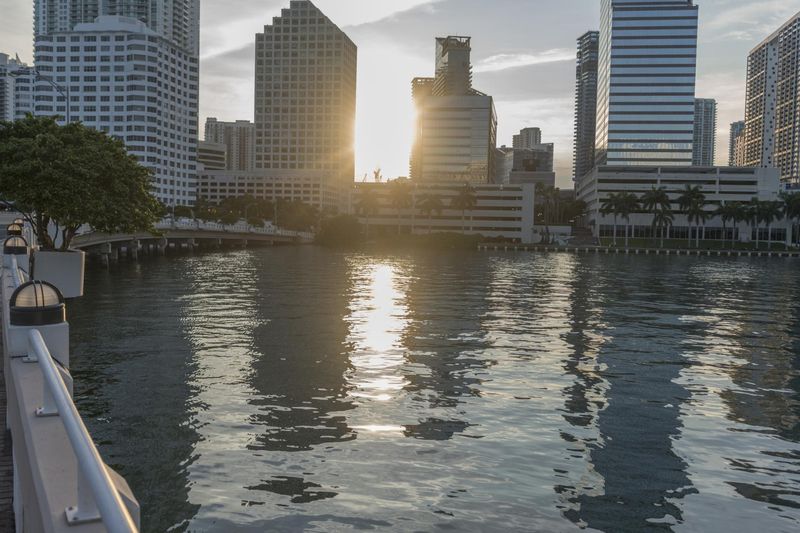 Miami Skyline at Dawn HDRi Maps and Backplates