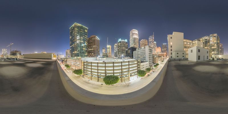 City Dawn in a Metropolitan Area HDRi Maps and Backplates