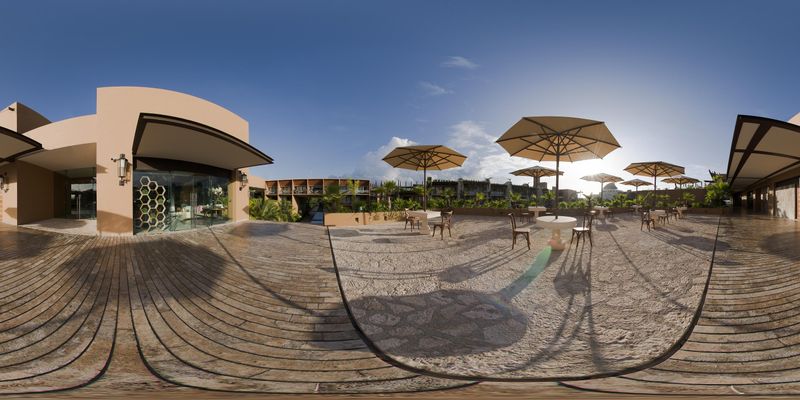 Modern Architecture in Solidaridad, Mexico HDRi Maps and Backplates