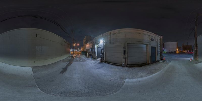 Drive through a Winter Night in Detroit, Michigan HDRi Maps and Backplates