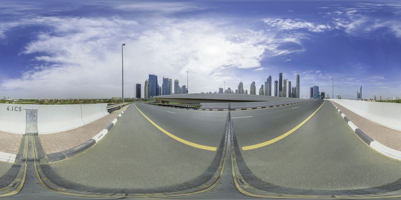Urban Highway in Dubai, Arabia HDRi Maps and Backplates