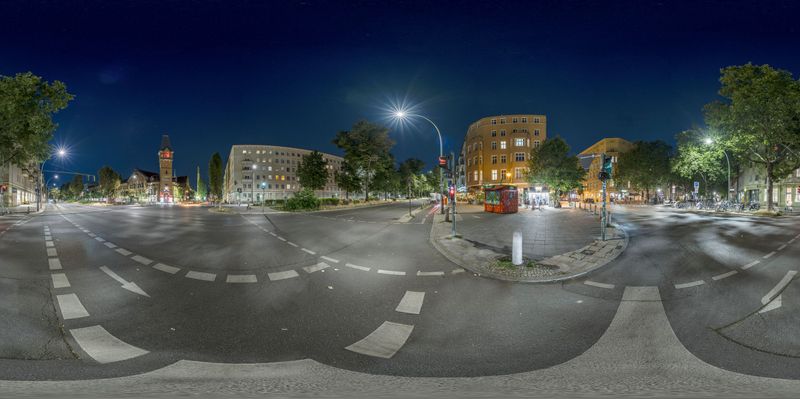 Berlin Nightscape: A Glimpse of Urban Europe HDRi Maps and Backplates