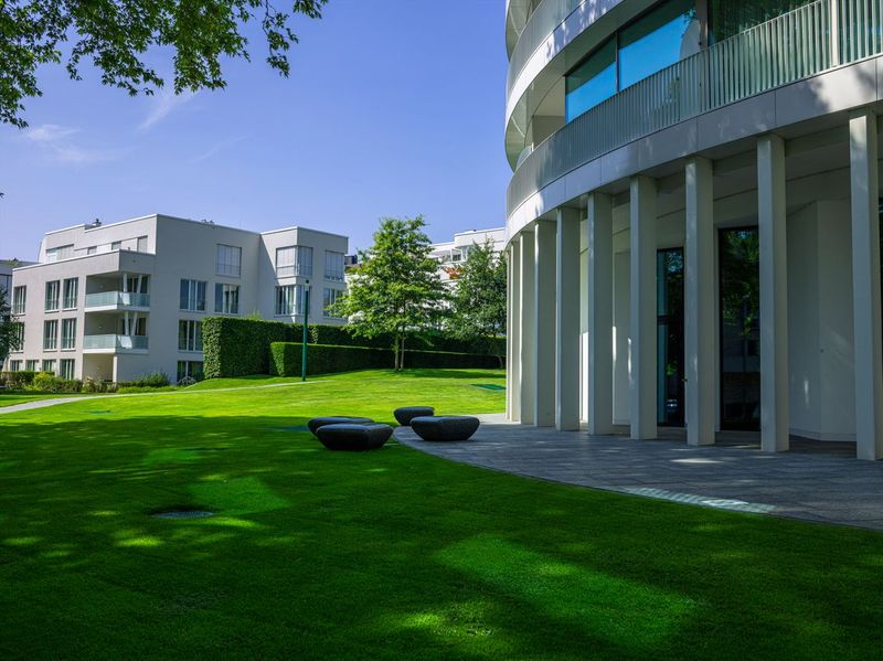 Urban Cityscape with Clear Sky and Greenery - HDRi Maps and Backplates