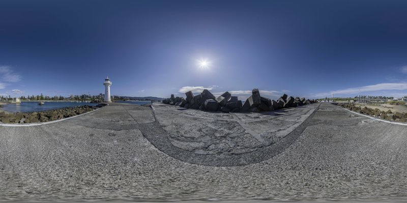 Cityscape with Lighthouse and Tower - HDRi Maps and Backplates