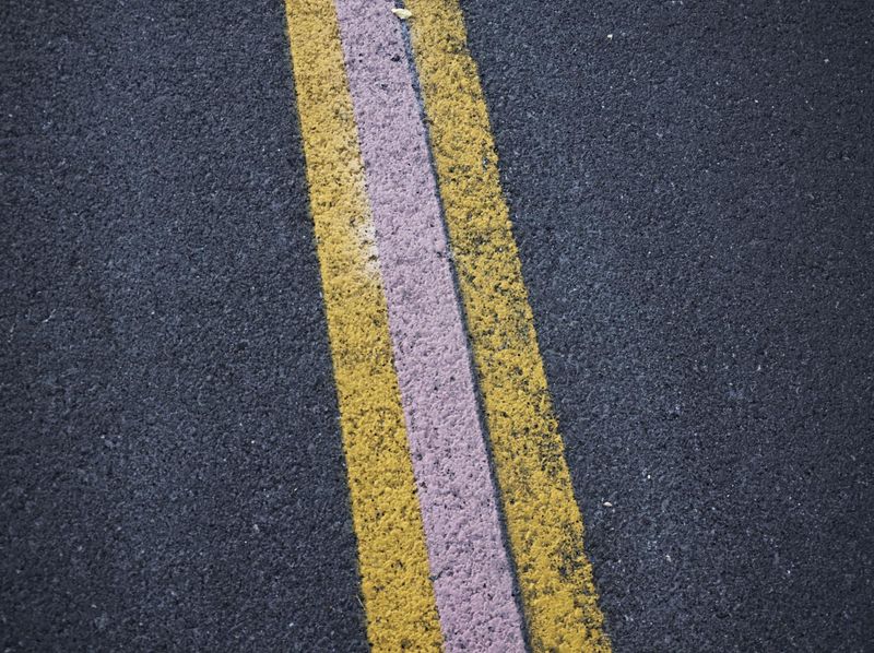 Top Down View of a Yellow High Line Lane in Los Angeles, California ...