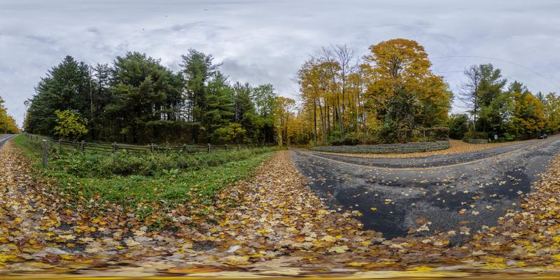 Autumn Road in a Rural Landscape HDRi Maps and Backplates