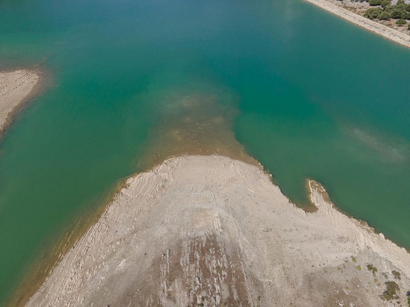 Aerial View of Lake Green Water Landscape HDRi Maps and Backplates
