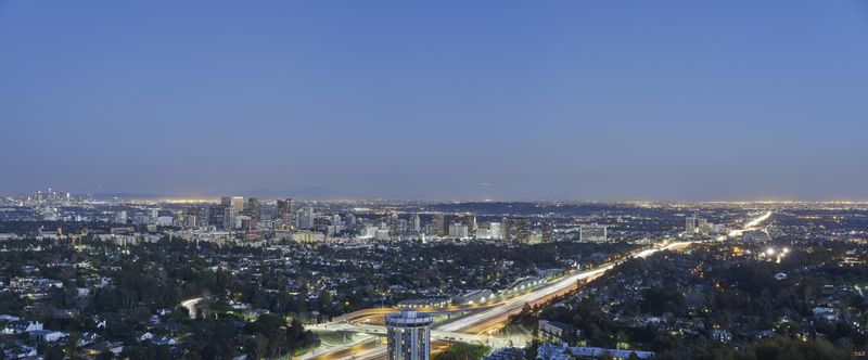 Aerial View of Los Angeles Cityscape at Night HDRi Maps and Backplates