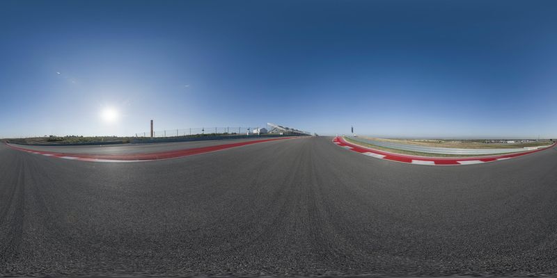 Aerial View of a Race Track: Cars Racing in Motion HDRi Maps and Backplates