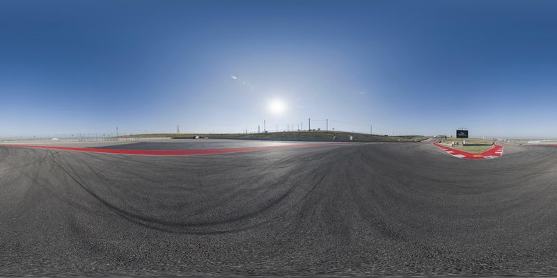 Aerial View of Racing Track and Field with the Setting Sun HDRi Maps ...