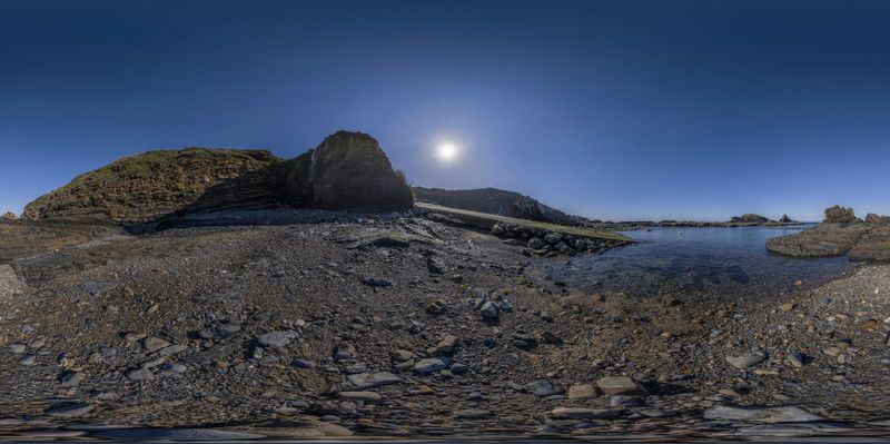 Aerial View of the Rocky Shoreline in Portugal HDRi Maps and Backplates