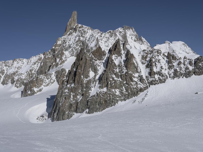 Alps Winter Mountain Range with Glacial Views HDRi Maps and Backplates
