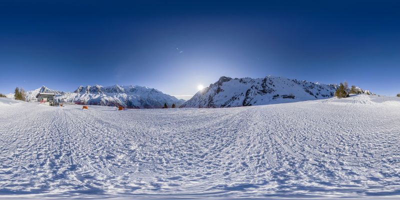 Winter Ski Slope View in the Alps - HDRi Maps and Backplates
