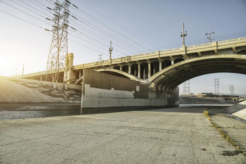 Arch Bridge Over the Los Angeles River HDRi Maps and Backplates