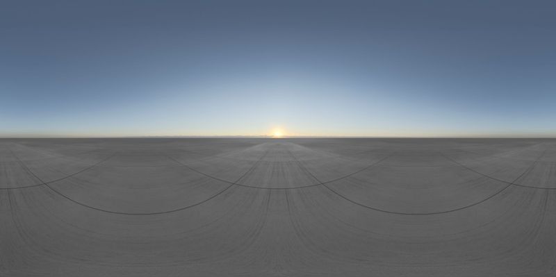Arid Plain with Sun Visible: A Serene Landscape HDRi Maps and Backplates
