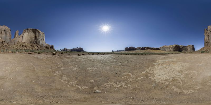 Arizona's Gravel Streets: a Clear Sky Landscape HDRi Maps and Backplates