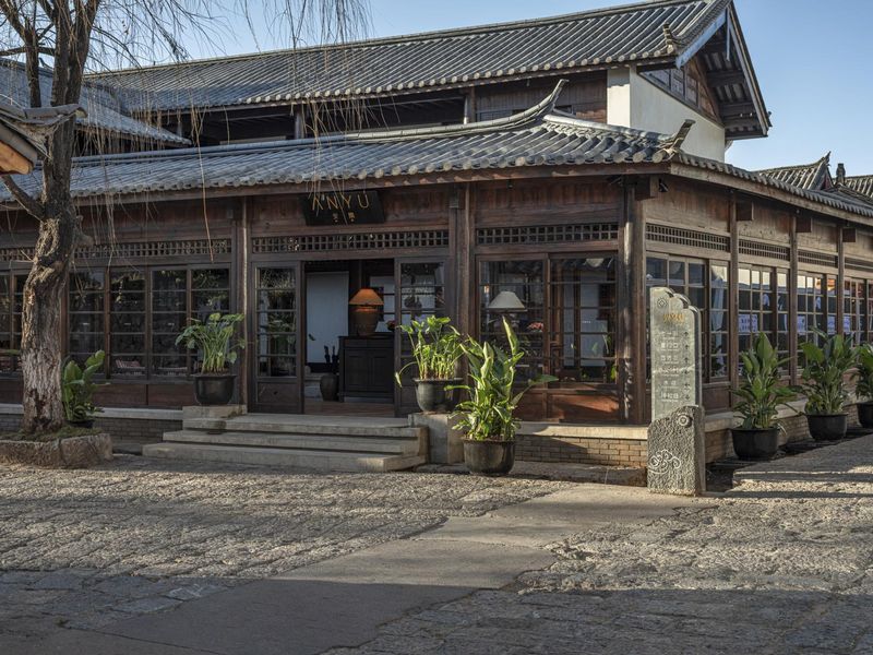 Asian Style Restaurant in Outside City Area with Stone Flooring and ...