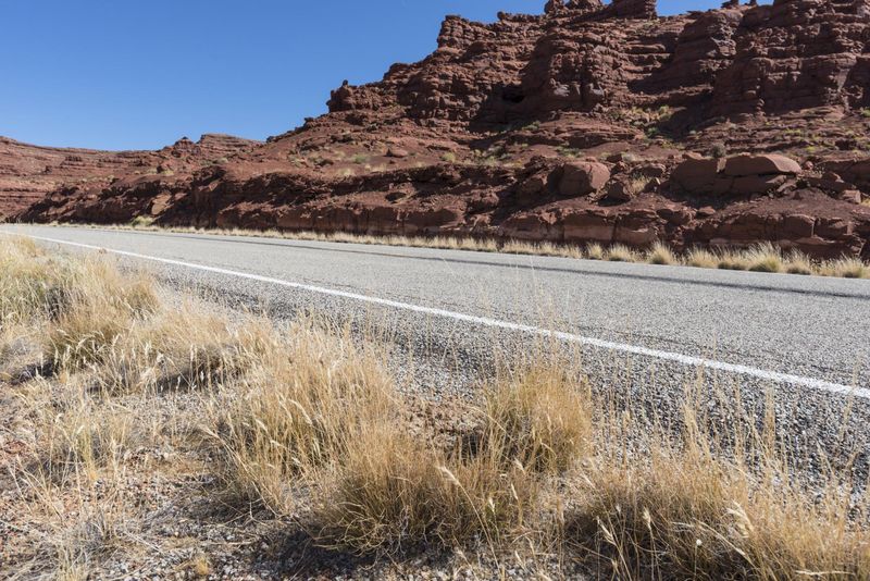 Asphalt Highway through Utah Mountain Landforms HDRi Maps and Backplates