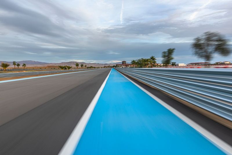 Asphalt Race Track in the USA: Cloudy Dawn HDRi Maps and Backplates