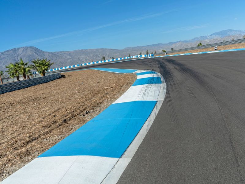 Asphalt Race Track in the USA: Daytime with Clouds HDRi Maps and Backplates