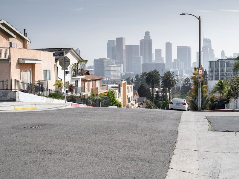 Asphalt Road in Los Angeles Suburban Area HDRi Maps and Backplates