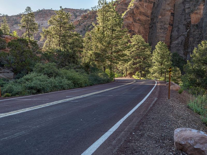 Asphalt Road in Zion National Park, Utah HDRi Maps and Backplates