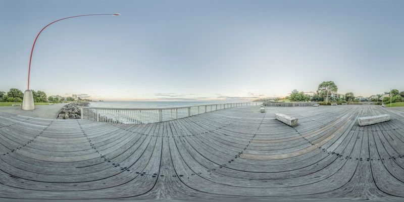 Australia's Coastal Boardwalk: A Serene Ocean View HDRi Maps and Backplates