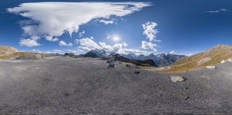 Austrian Landscape: A Mountain Top View HDRi Maps and Backplates
