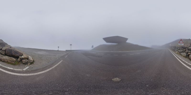 Austrian Landscape: Timmelsjoch's Foggy Roads HDRi Maps and Backplates