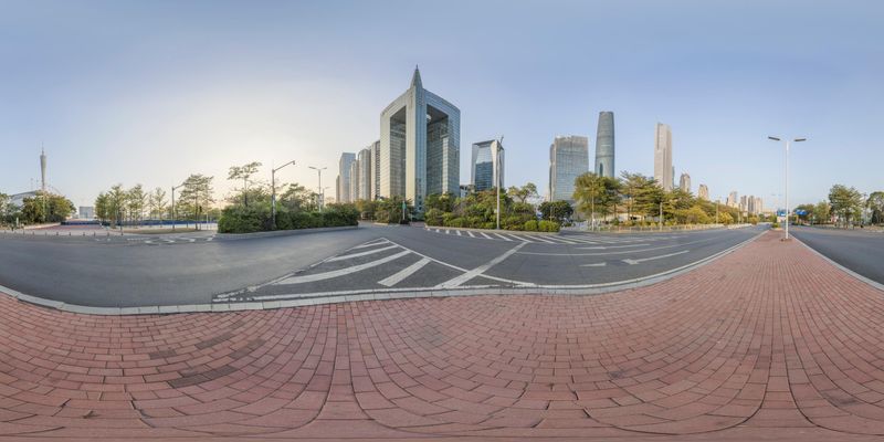 Modern Cityscape of Guangzhou, China HDRi Maps and Backplates