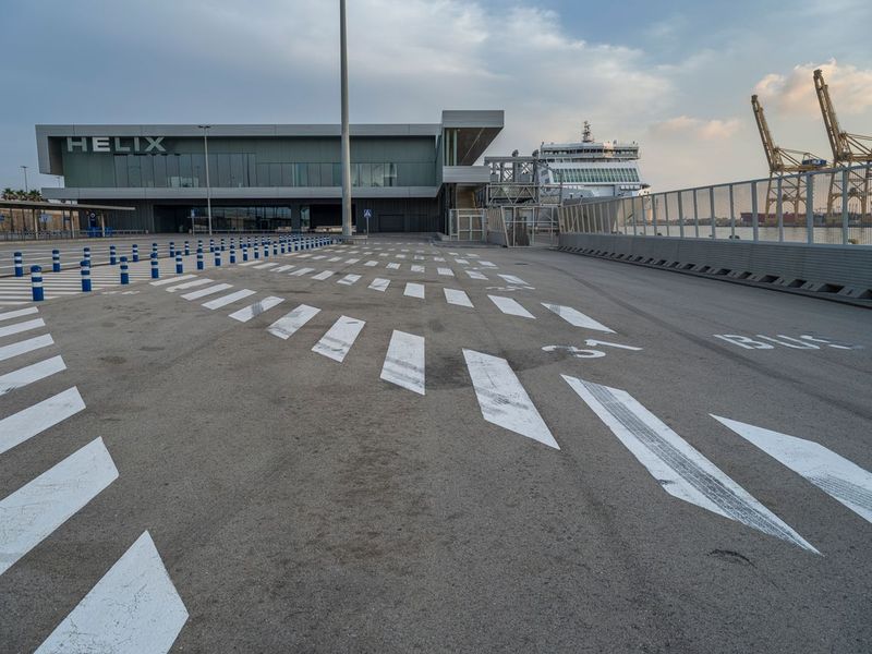 Barcelona Road: Pier by the Coastline at Dawn HDRi Maps and Backplates