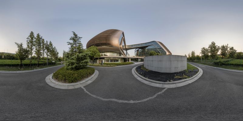 Urban Winding Road in Shanghai, China HDRi Maps and Backplates