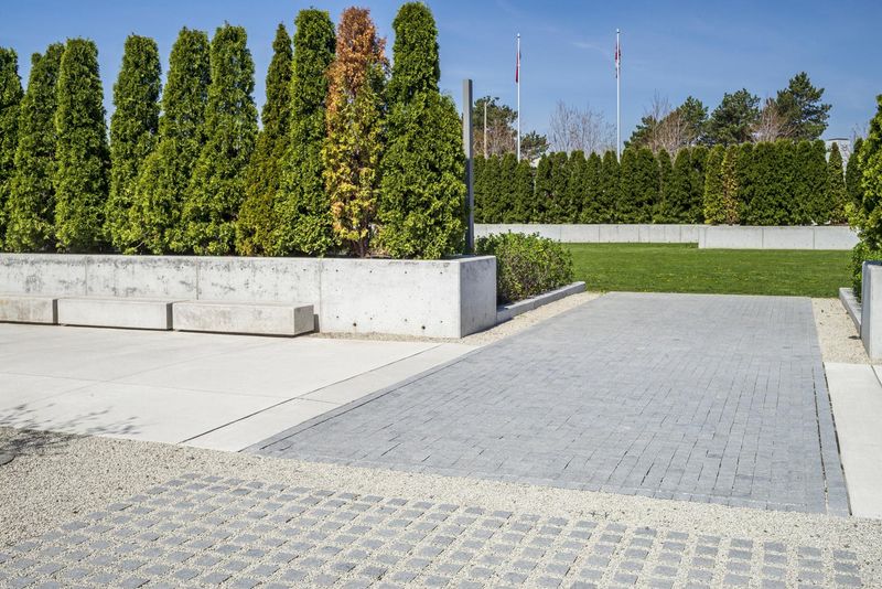 A Beautiful Urban Park with Statues and Flags HDRi Maps and Backplates