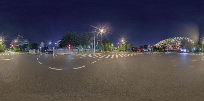 Beijing, China: An Empty Road Intersection HDRi Maps and Backplates