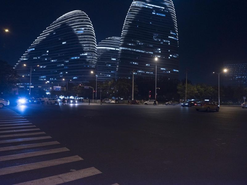Beijing Night Cityscape: A View of Skyscrapers HDRi Maps and Backplates