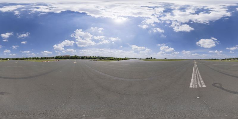 Berlin Airport Tarmac: Street Skateboards Under Blue Skies HDRi Maps ...