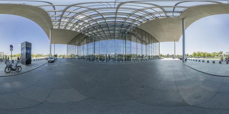 Berlin Architecture: Glass Roof Over the Street HDRi Maps and Backplates