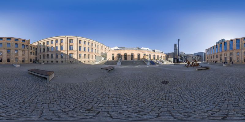 Berlin City Square: Benches Outside a Large Building HDRi Maps and ...