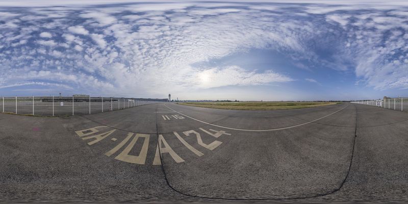Berlin Cityscape: Aerial View of Tempelhof Airport HDRi Maps and Backplates