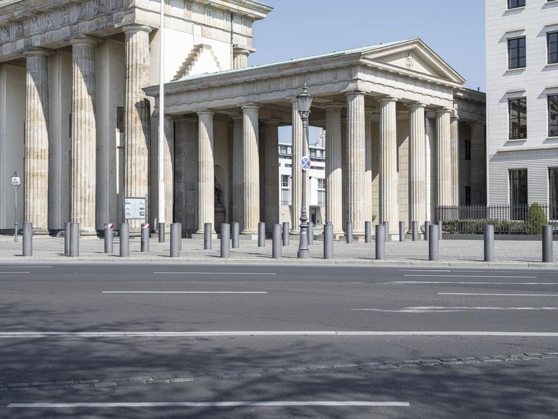 Berlin Cityscape with Ancient Roman Column HDRi Maps and Backplates