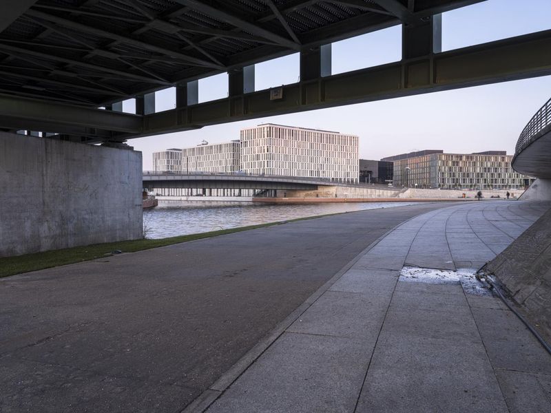 Berlin Cityscape at Dawn with Clear Sky - HDRi Maps and Backplates