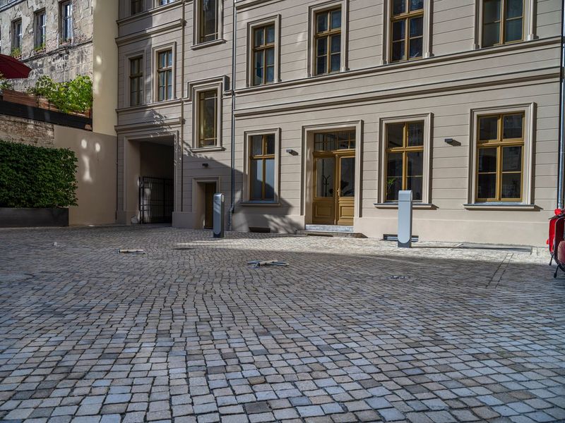 Berlin, Germany: Classic Courtyard with Cobblestone