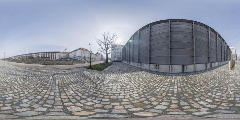 Curved Building with Circular Entrance in Berlin, Germany HDRi Maps and ...