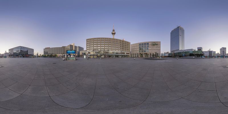 Berlin, Germany: Urban Square at Alexanderplatz HDRi Maps and Backplates